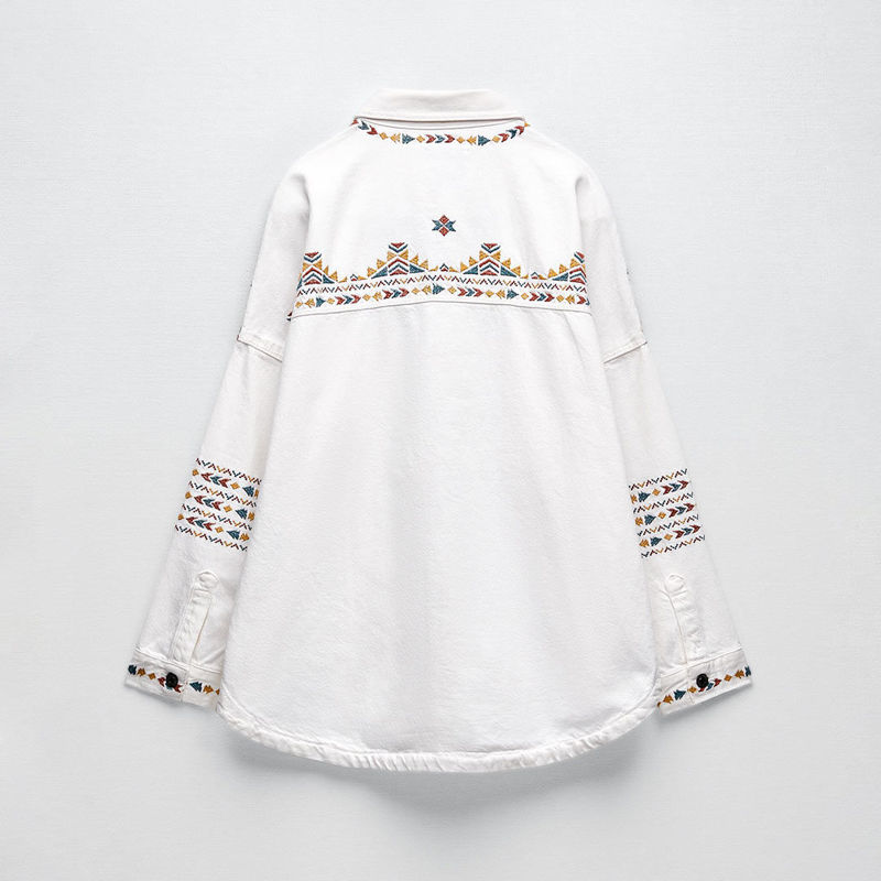 کالاسیون | خرید شومیز جین هلال گلدوخت زارا